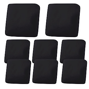 FLYMEI 8Pcs Patio Stretch Cushion Cover Outdoor Cushion Cover Replacement Patio Sofa Couch Slipcovers Chair Seat Cover with Elastic Bottom, Black
