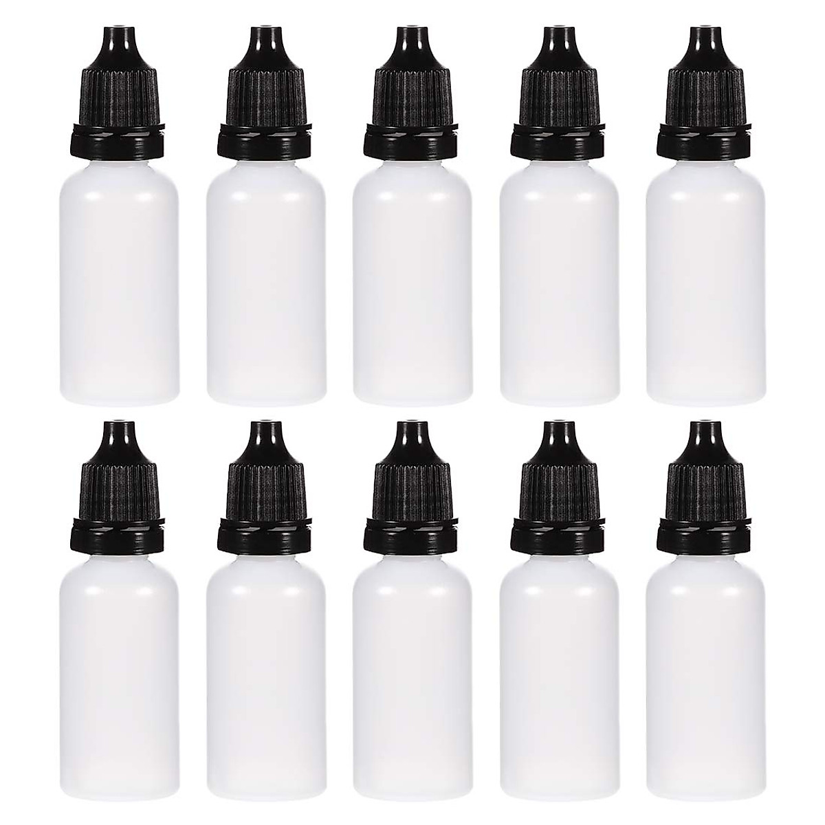 uxcell Plastic Dropper Bottles, 15ml/0.5 oz Empty Squeezable Dropper Bottle with Cap, Black, Pack of 20