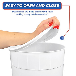 ePackageSupply 3 Gallon Ice Cream Container with Lid - Freezer Safe Storage Container, Round Plastic Container with Lid, BPA Free (1 Count)