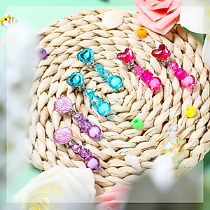 Hicarer 9 Pairs Girls Clip-on Earrings Pretend Princess Play Earrings Jewelry Set (Style 1)