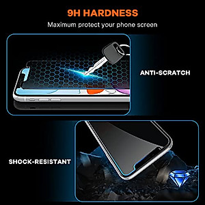 AACL Glass Privacy Screen Protector for iPhone 11/XR,6.1-Inch,Anti Spy Tempered Glass Film,2-Pack