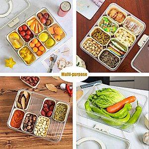 Divided Snackle Box platters with Lid and Handle, Snack Box Charcuterie Container for Portable Snack Platters, Travel Snack Container for Snacks, Fruits, Candy, Nuts - Perfect for parties, picnics