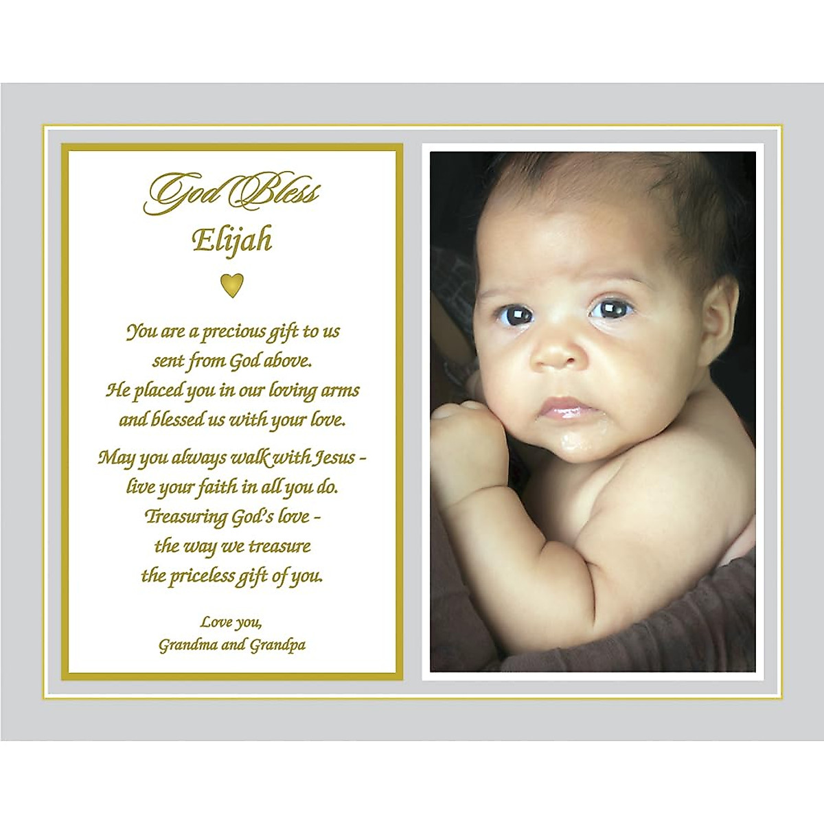 Poetry Gifts Newborn Baby Personalized for Boy or Girl, 8x10 Inch Print with Name and Photo