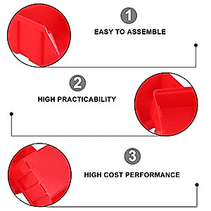 NUOBESTY 10Pcs Stackable Garage Storage Bins Stacking Containers Plastic Storage Bin Package Storage Box Plastic Box Storage Container (Red)