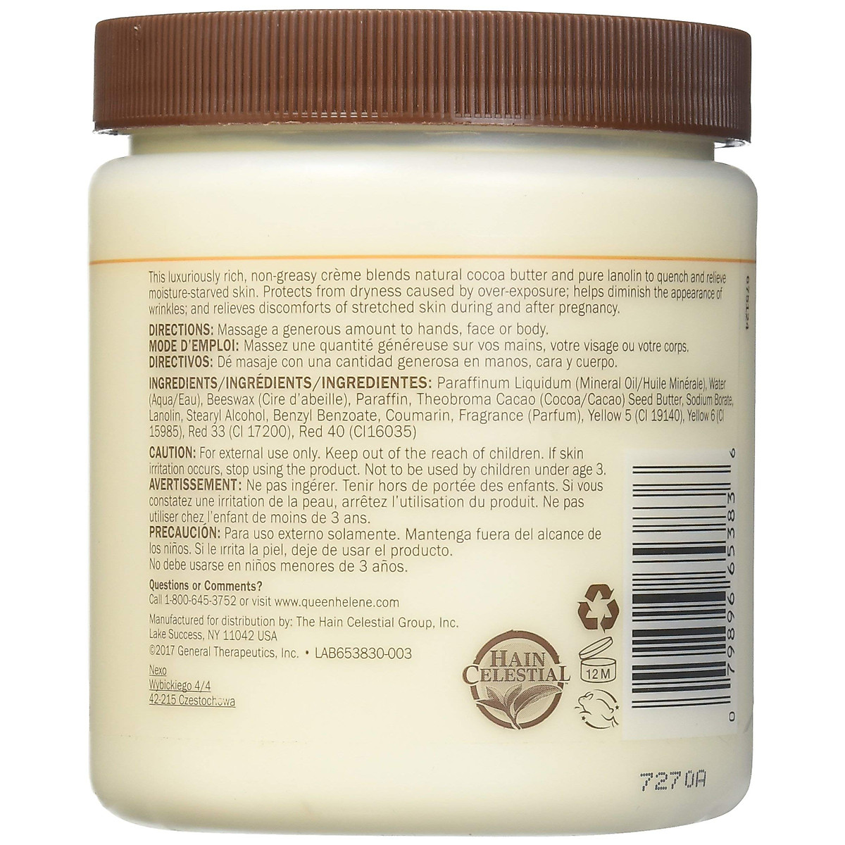 Queen Helene Cream Cocoa Butter 15oz (3 Pack)