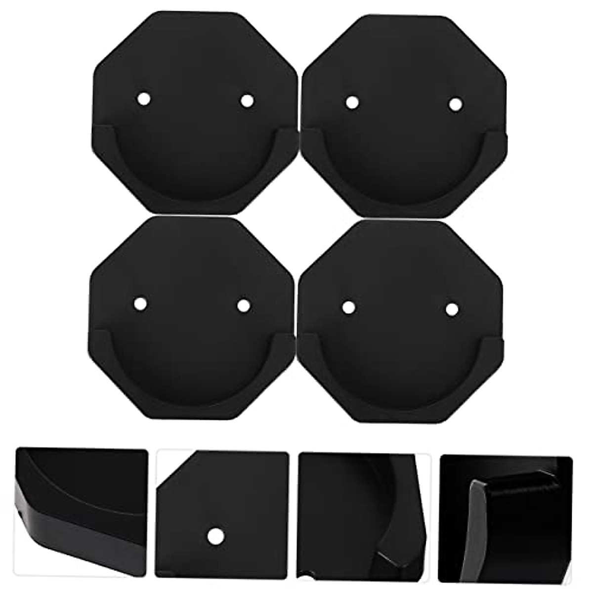 Alipis 1 Set Shower Curtain Holder Shower Curtain Hook Round Curtain Rods Shower Curtain Holders Curtain Rod Holder Simple Rod Holder Curtain Rod Mounts Abs Large Hanging Bracket Black