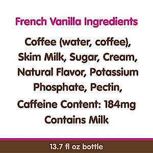 Dunkin' Donuts French Vanilla Iced Coffee Bottle, 13.7 fl oz