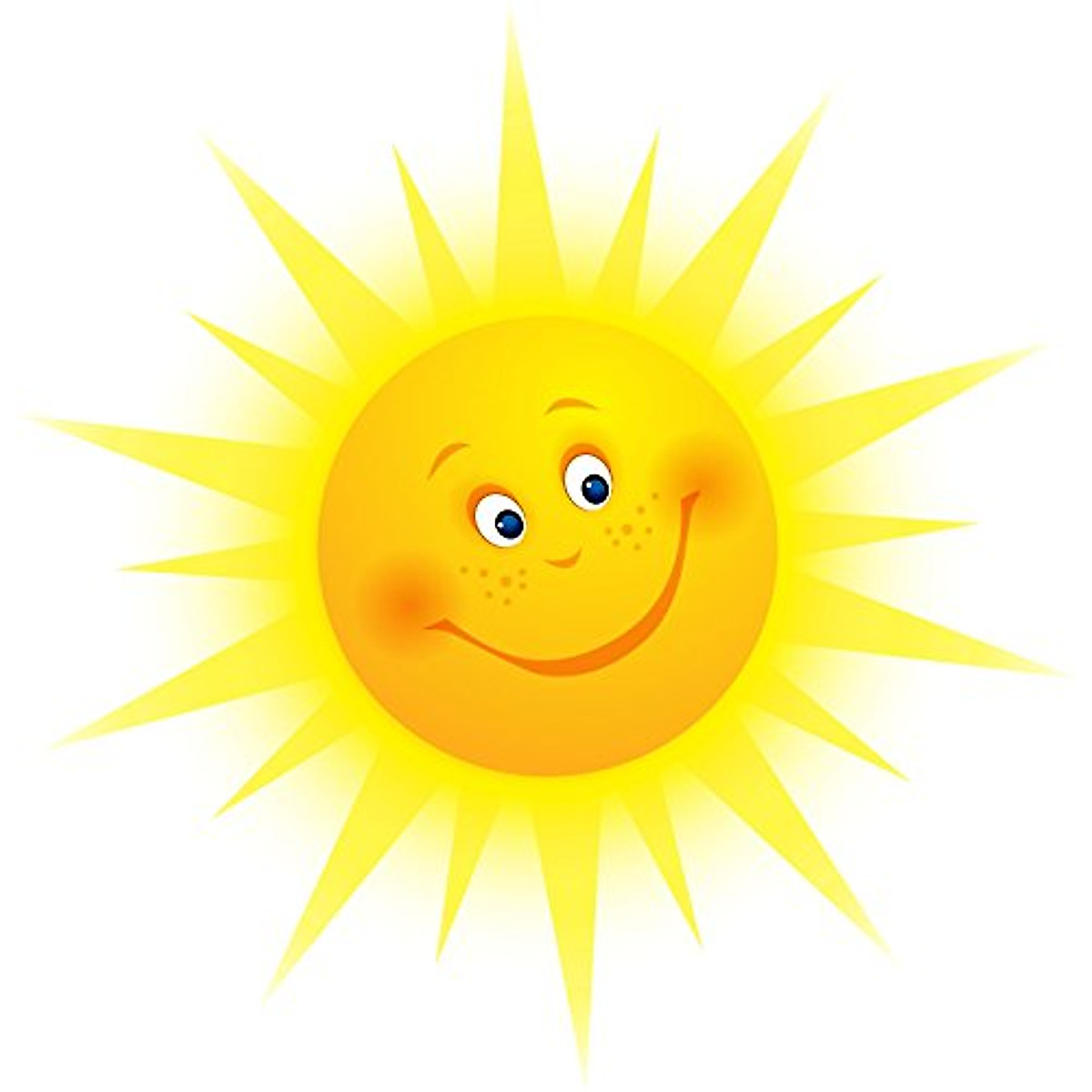 Craftsprite Baby/Nursery Peel & Stick Wall Art Sticker Decal Sun, Moon, Star, Clouds, Rainbow, Choose from Menu (#004 Smiling Sun 12 Inch)