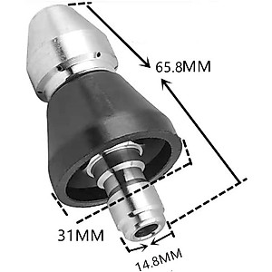 Millie Pressure Washer Sewer Jetter Nozzle with Stainless Steel, Durable Design Sewer Jet Nozzle,Pressure Drain Jetter Hose Nozzle,3/8'' Quickly Connector, 5000 PSI Orifice 6.5