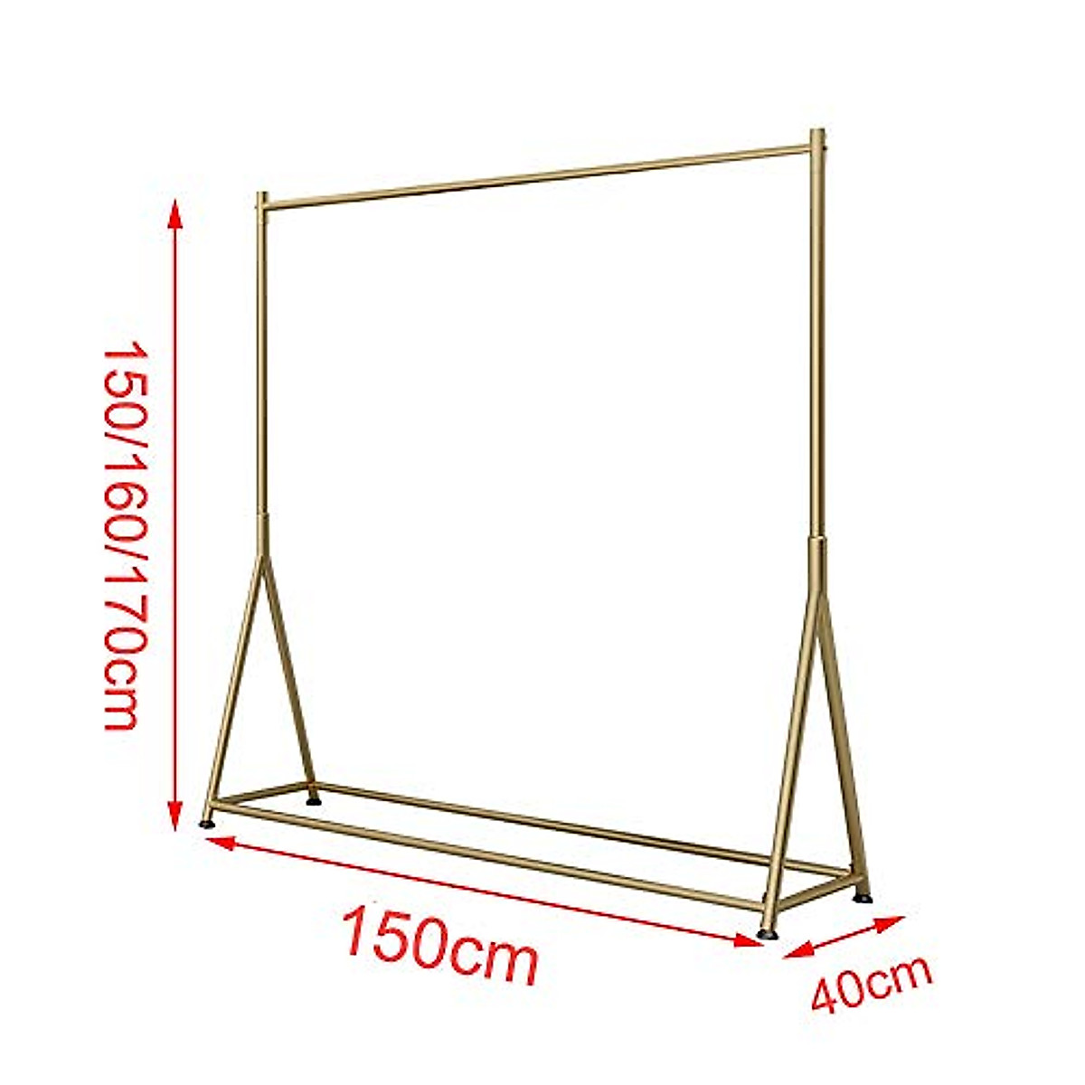 Floorstanding Fashion Garment Rail,Iron Hanging Carboot Display Rail,Modern Durable/Golden / 150×160×40cm