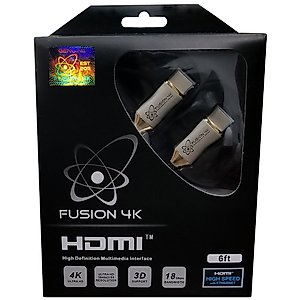 Fusion4k High Speed 4K HDMI Cable (4K @ 60Hz) - Professional Series (6 Feet)