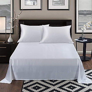 ALASKA BEAR Silk Pillowcase Envelope Closure, 22 Momme 100 Percent Long Overlap Sleeve Mulberry Silk Pillow Case Foldover Design, Machine Washable and NO Zipper, Queen (1, Cool White)