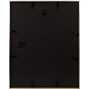 Frametory, 11x14 Aluminum Photo Frame with Ivory Color Mat for 8x10 Picture & Real Glass, Metal Picture Frame Collection (Gold, 1-Pack)