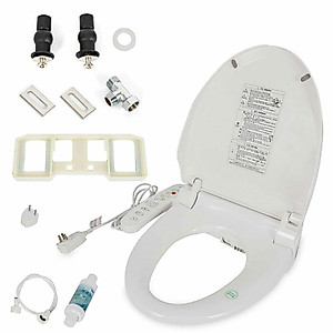 CNCEST Electronic Bidet Toilet Seat, Electric Intelligent Toilet Seat Automatic Deodorization Long Heated Toilet Seat, 110v With Double Nozzle Ipx4 Waterproof Electric Bidet