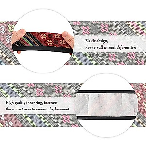 Boho Steering Wheel Cover,Unique Baja Blanket Ethnic Style Steering Wheel Cover & Car Interior Accessories,Anti-Slip Universal 15 Inch Car Steering Wheel Covers for Women Men (Colorful)