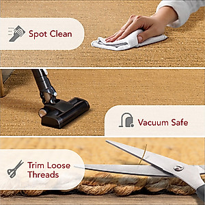 nuLOOM 9x12 Elfriede Jute & Cotton Hand Woven Area Rug, Natural, Solid Rustic Farmhouse Style, Weaved Design, Natural Fiber, For Bedroom, Living Room, Dining Room, Hallway, Office, Entryway