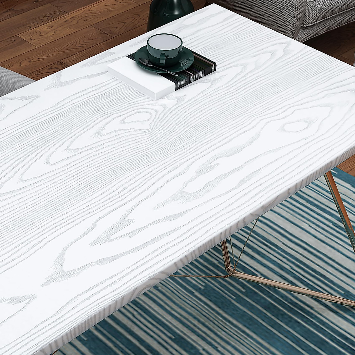 Livelynine 15.8 x197 White Wood Contact Paper for Countertops Peel and Stick Wood Wallpaper Self Adhesive Shelf Liners Kitchen Cabinet Wallpaper Waterproof Furniture Desk Vinyl Wrap Countertop Covers