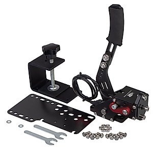 CNRAQR PC Racing Game USB Handbrake for 16Bit SIM for Racing Games, Compatible with G27 G29 G920 G923 T500 T300 Simulate Linear Handbrake（With Fixing Clip and Plate