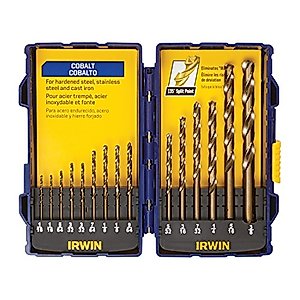 Irwin Tools IRWIN Drill Bit Set, Cobalt Alloy Steel, 15-Piece (316015)