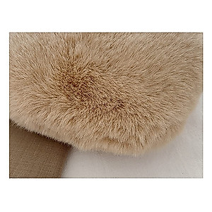 COSTYLE Valentine's Day Women Chain Plush Heart-shaped Bag Faux Fur Crossbody Bag Daily Cute Pouch Plush Wallet Red (Brown)