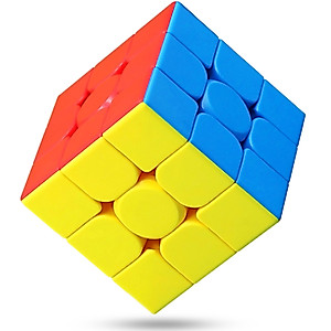 CFMOUR Speed Cube 3x3x3 - Moyu Meilong 3C, Stickerless Magic Cube 3x3, Fast Smooth Turning Vivid Colour 3D Puzzle Brain Toy Travel Games, Turns Quicker Than Original