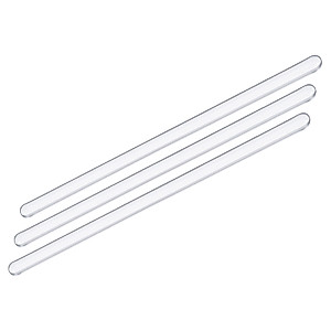 MECCANIXITY Borosilicate Glass Stick 5.91" Length 6mm Dia Stir Rod Mixing Tools with Both Ends Round for Lab Kitchen Science 3Pcs
