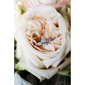 Ayafee 2.35 Carat (ctw) Pear Cut Moissanite Engagement Rings, 925 Sterling Silver 10K 14K 18K Gold 3-Stone Engagement Ring for Her Teardrop Promise Ring Size 4-12 - Sterling Silver