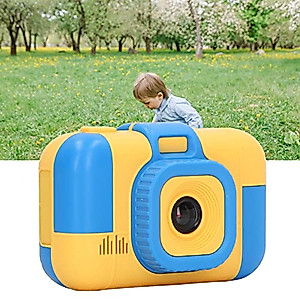 Kids Digital Camera, Dual Cameras 40MP Support Video Recording Round Lovely Childrens Camera Portable ABS Kids Digital Camera with Cartoon Photo Frame