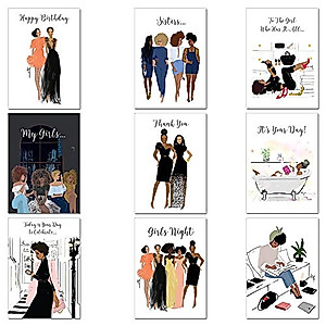 African American Expressions - All Occasion Boxed Cards Assortment #11 Sister Friends (Box of 18 cards, 5" x 7") AOAB-740