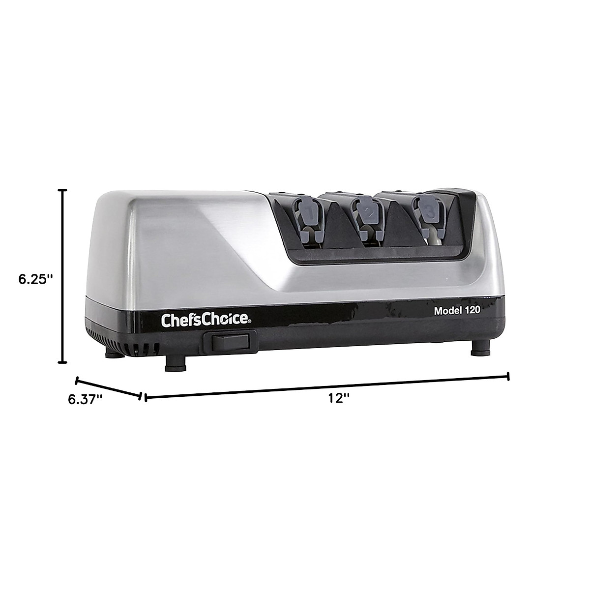 Chef’sChoice Edge Select Diamond Hone Professional Knife Sharpener for Straight and Serrated Knives with Precision Angle Control, One Size, Gray