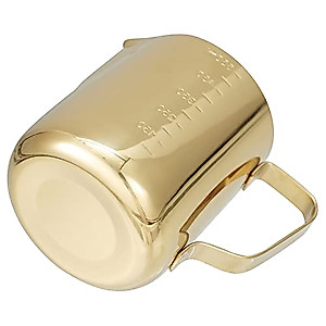 BRIGHTFUFU Graduated Milk Cup Milk Pitcher for Espresso Machine Latte Cup Espresso Mug Latte Art Pitcher Milk Frother Cup Coffee Container Milk Frothing Jug Tea Pitcher Stainless Steel Golden