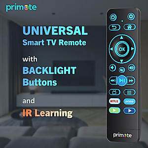 Backlit Remote Replacement for Toshiba/Insignia Smart TV, Compatible with Fire/Roku SmartTV - w/Soundbar Audio Control - (No Voice Search) [NOT for Stick]