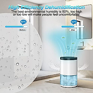 Lafhome Dehumidifier 35oz Small Dehumidifiers for Home 2200 Cubic Feet (220 sq ft) with 7 Colorful LED Light, Portable Quiet Mini Dehumidifier with Auto-Off for Bathroom, Bedroom, Basements, RV