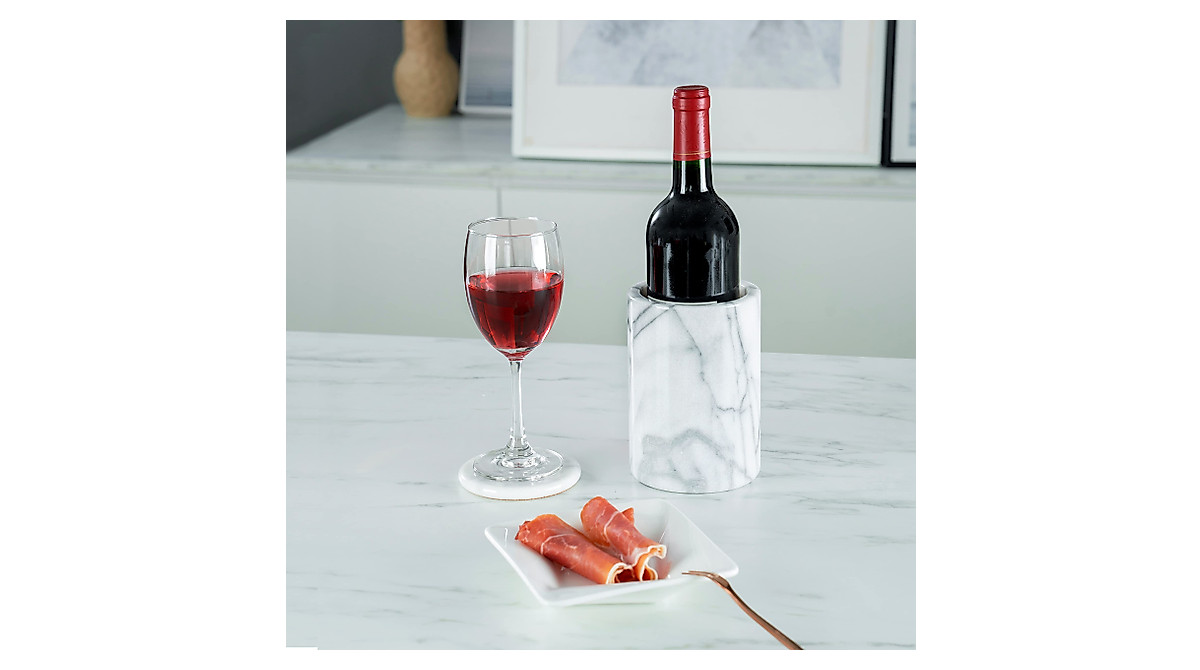 Elegant Natural Marble Wine Cooler & Chiller for Drinks