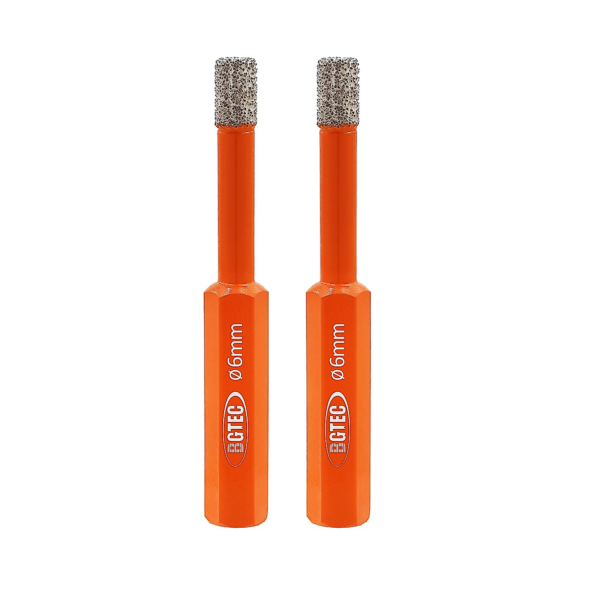 BGTEC Dry Diamond Core Drill Bits 2pcs 1/4" Tile Drill Bits with Hex Shank for Granite Marble Porcelain Tile Ceramic Masonry