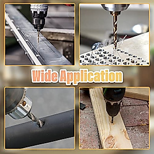 Qjaiune 5/64 Inch Cobalt Drill Bit Set, 20pcs M35 HSS Twist Drill Bit Set Titanium Coated Drill Bits, 135 Degree Split Point Jobber Drill Bits for Metal Hardened Steel Aluminum Cast Iron Wood Plastic