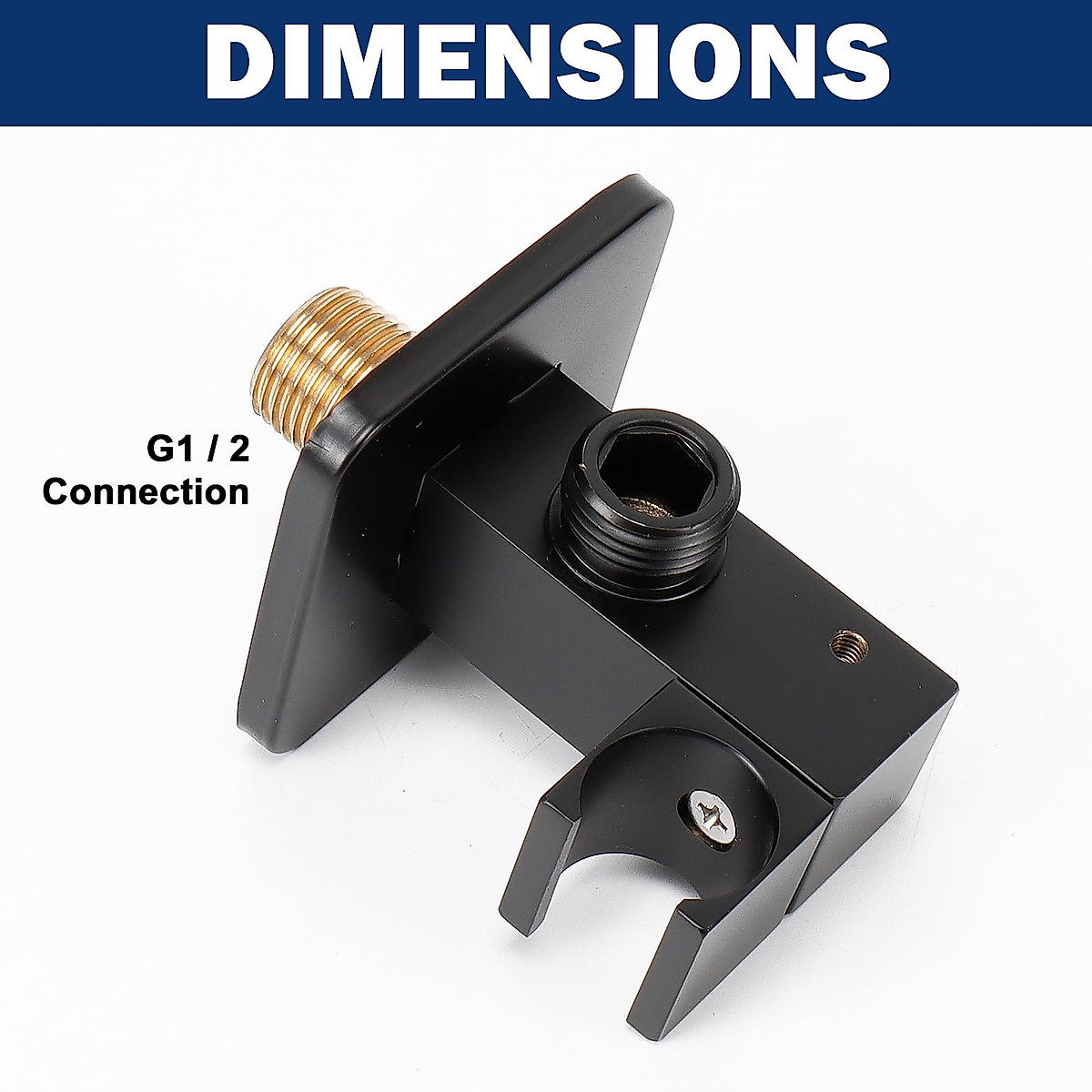 NearMoon Modern Square Style Brass Handheld Shower Head with 5ft Stainless Steel Hose, Matte Black, 2-Year Warranty