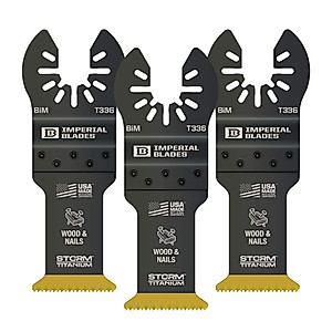 Imperial Blades IBOAT336-3 One Fit 1-1/4" Storm Titanium Wood & Nails Blade, 3PC, Multicolor