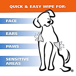 Wahl Pet Refresh Lavender Cleaning Wipes for All Dog Breeds - Use on Ears, Nose, Paws, Bottom, & Sensitive Areas - 50 Wipes - 820018A