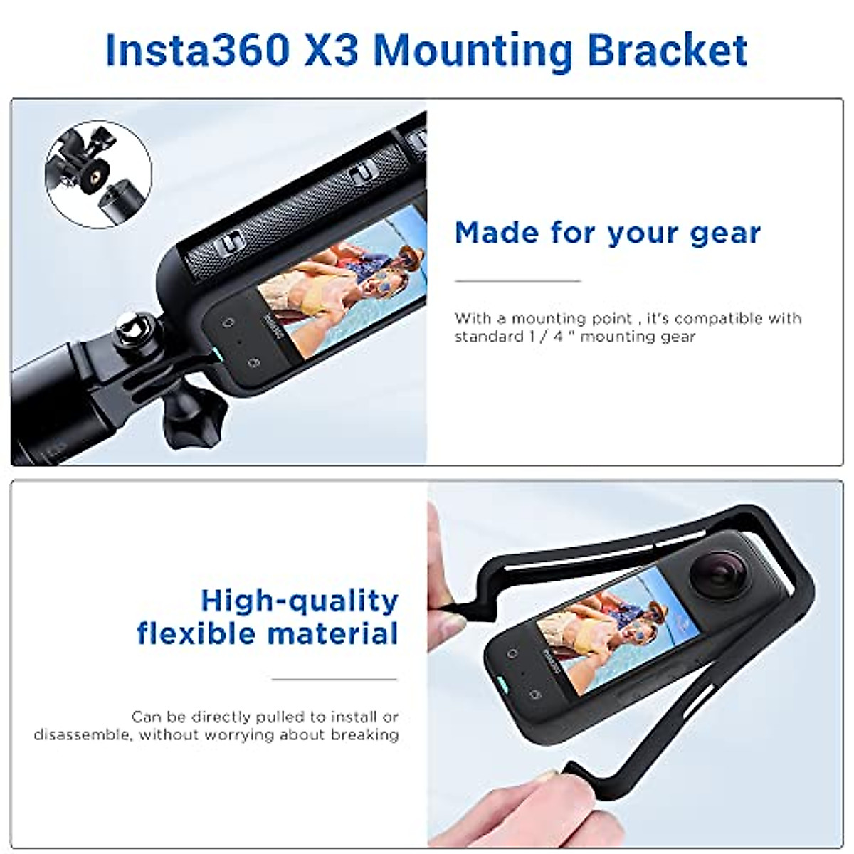 Lens Guard for Insta360 X3, Insta 360 X3 Accessories Kit Included Insta 360 X3 Lens Cap, Mounting Bracket and Lens Guard for Insta360 X3 Action Camera