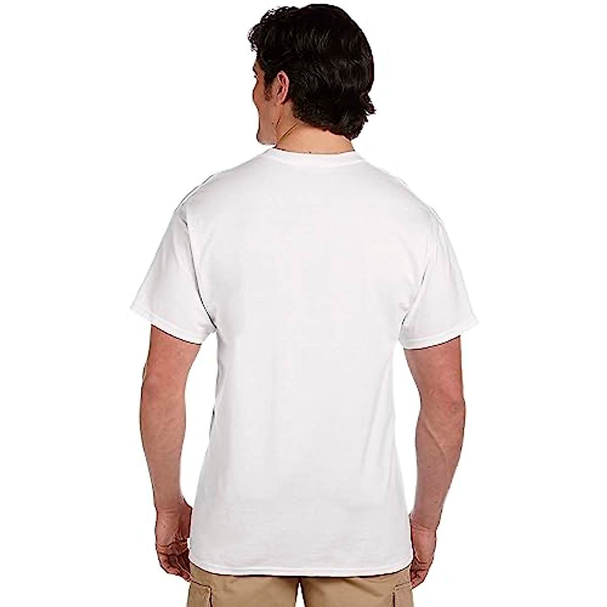 Fruit of the Loom mens Premium Tag-free Cotton Undershirts (Regular and Big & Tall) Undershirt, Crew - 4 Pack White, Large US