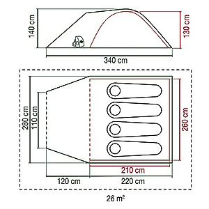 Coleman Tent The Blackout 4, 4 Man Tent with Blackout Bedroom Technology, Festival Essential, Family Dome Tent, 100% Waterproof 4 Person Camping Tent with Sewn in groundsheet