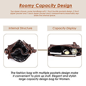 Angel Kiss Handbags for Women Soft PU Leather Large Hobo Bags for Ladies Top Handle Satchel Shoulder Bag Top Handle Satchel