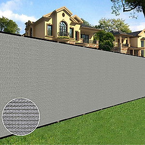 Sunnyglade 6 feet x 50 feet Privacy Screen Fence Heavy Duty Fencing Mesh Shade Net Cover for Wall Garden Yard Backyard (6 ft X 50 ft, Grey)