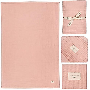 Migaloo Muslin Blankets, Baby Toddler Quilt, 4 Layers, 100 Cotton Stroller Blanket, Hypoallergenic,Super-Soft,Breathable and Lightweight Swaddle,Nursery & Crib Blanket, Large (47 X 35 h)