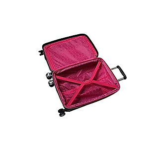 Betsey Johnson Designer 20 Inch Carry On - Expandable (ABS + PC) Hardside Luggage - Lightweight Durable Suitcase With 8-Rolling Spinner Wheels for Women (Magenta Butterfly, 20in)