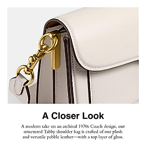 COACH Polished Pebble Leather Tabby Shoulder Bag 26, Chalk, One Size