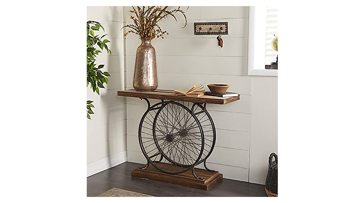 Deco 79 Wood Bike Console Table - Rustic & Stylish
