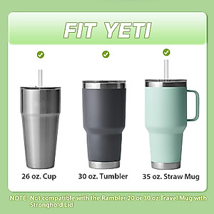30 oz Straw Lid for YETI, 2 Pack for Rambler 26 oz Cup, 30 oz Tumbler, 35 oz Straw Mug, Spill Proof Top Cover Replacement with Brush, BPA Free and Shatter-proof