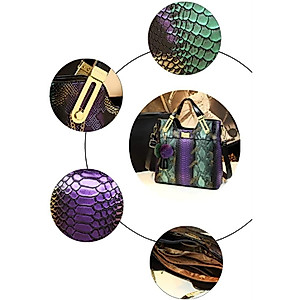 Shirt Luv Large Women's Top Handle Satchel Handbags Leather Chain Bag Purses Serpentine Tassel Shoulder Messenger Bags (Purple)